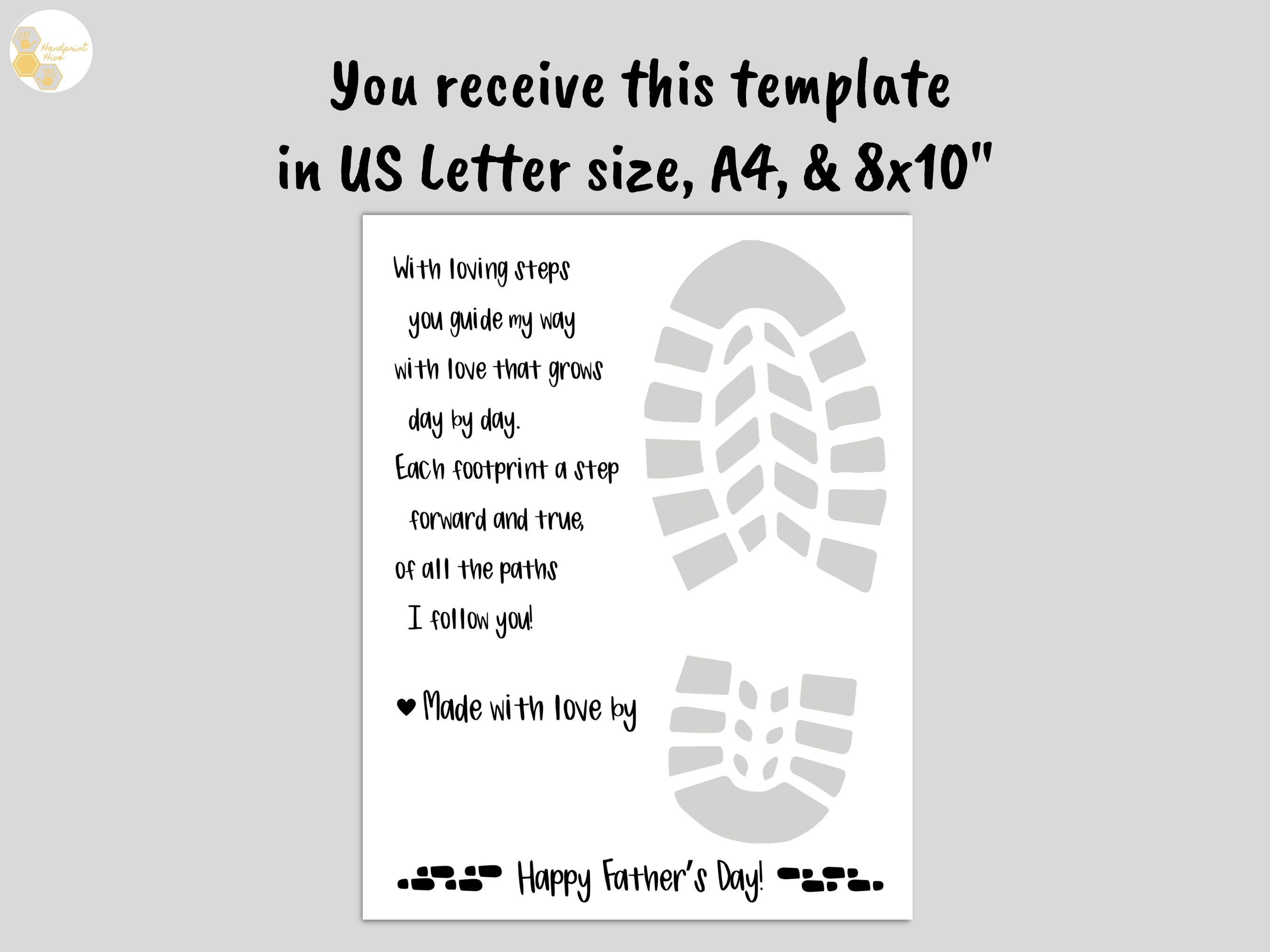 Father's Day Footprint Art Poem, Footprint Father's Day Poem, Fathers ...