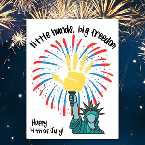 Freedom July 4th Handprint Art Statue of Liberty Craft, 4th of July ...