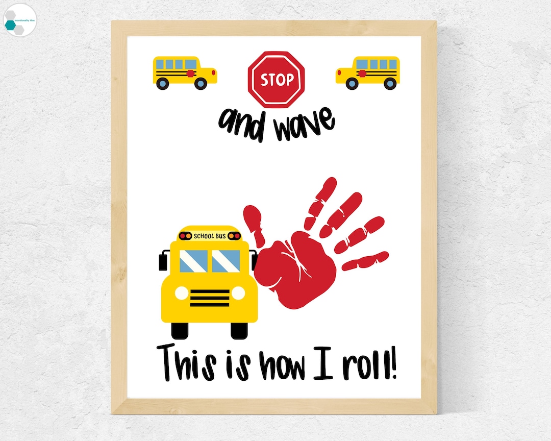 School Bus Handprint Craft, School Bus Craft for Kids Preschool ...