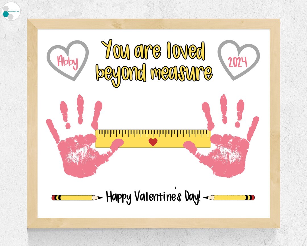 Ruler Valentine Handprint Art Craft, Handprint Craft for Toddlers Baby ...
