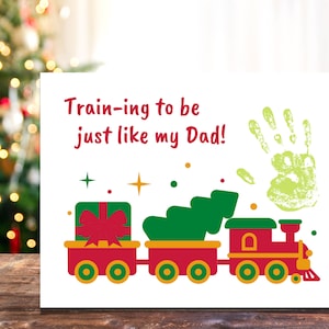 Handprint Art for Dad Christmas Train Craft for Dad From - Etsy