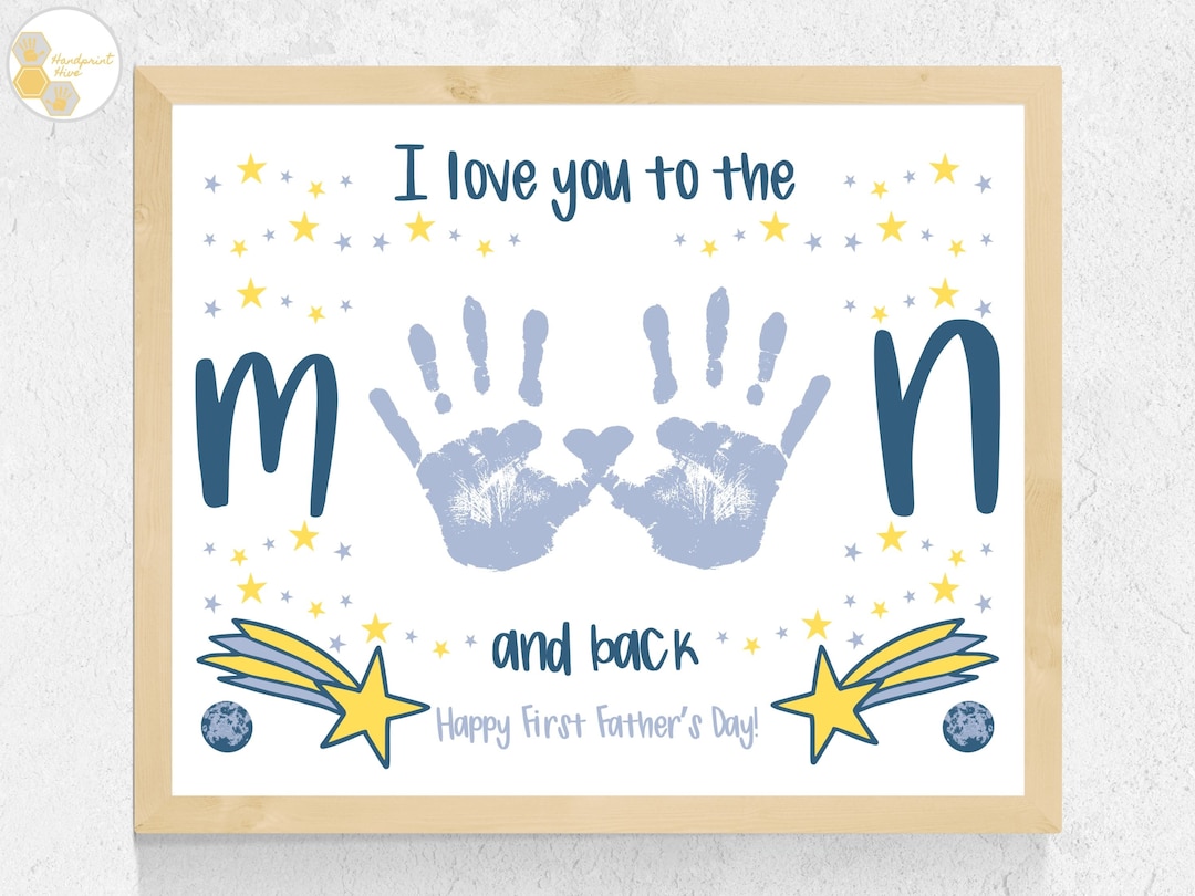 MOON Baby First Father's Day Handprint Keepsake, 1st First Time Dad ...