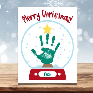 Christmas Snow Globe Handprint Craft, Christmas Handprint Art Craft for ...