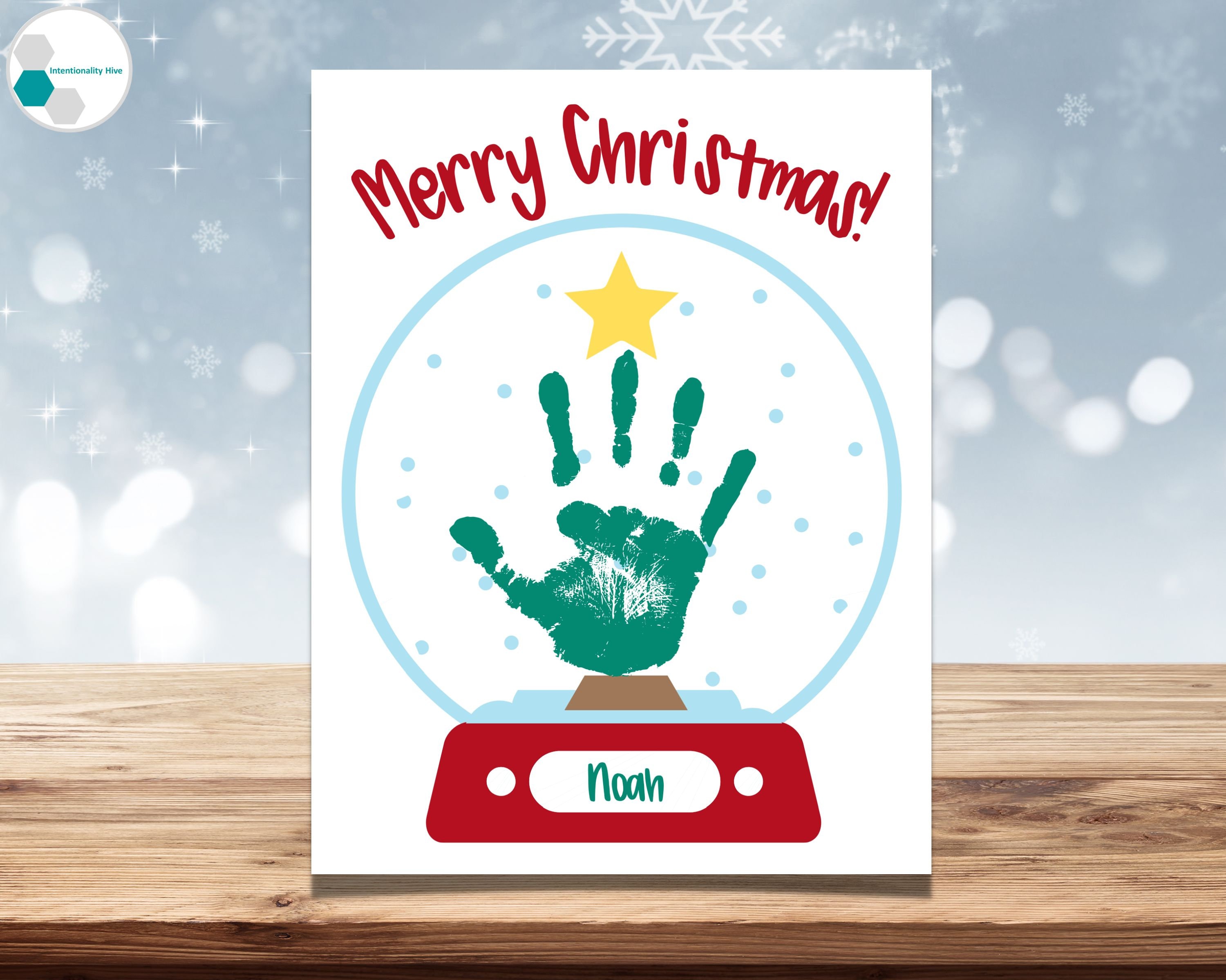 Christmas Snow Globe Handprint Craft, Christmas Handprint Art Craft for ...