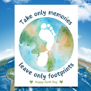 Earth Day Footprint Art Craft, Happy Earth Day Craft for Preschool Prek ...