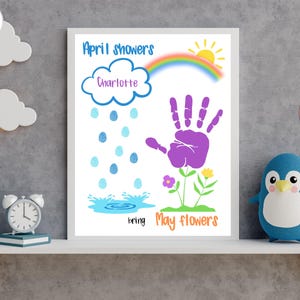 April Showers Handprint Art | Spring Handprint Craft for Toddlers ...