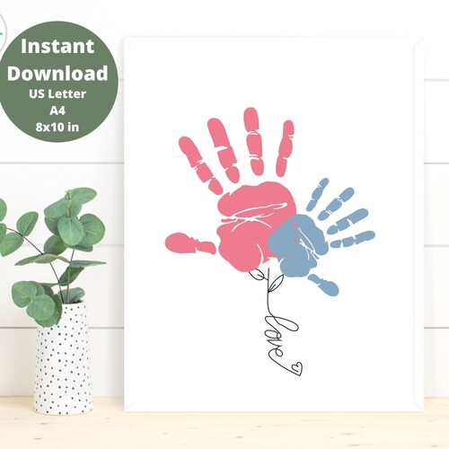 Printable Mother's Day Handprint Craft Hand Print Art - Etsy