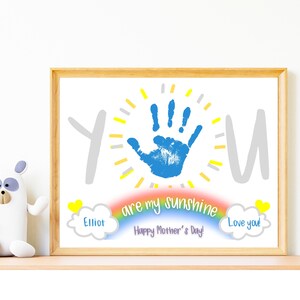 Sunshine Mother's Day Handprint Craft Art for Mom Grandma From Toddler ...