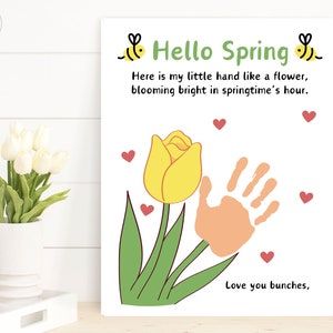 Spring Handprint Poem Tulip Art, Spring Flower Handprint Art, Spring ...