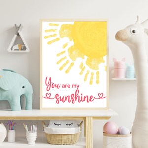 You Are My Sunshine Handprint Art Craft PDF, Sunshine Craft Template ...