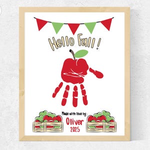 Fall Handprint Art Craft, Fall Apple Handprint Craft for Toddlers Baby ...