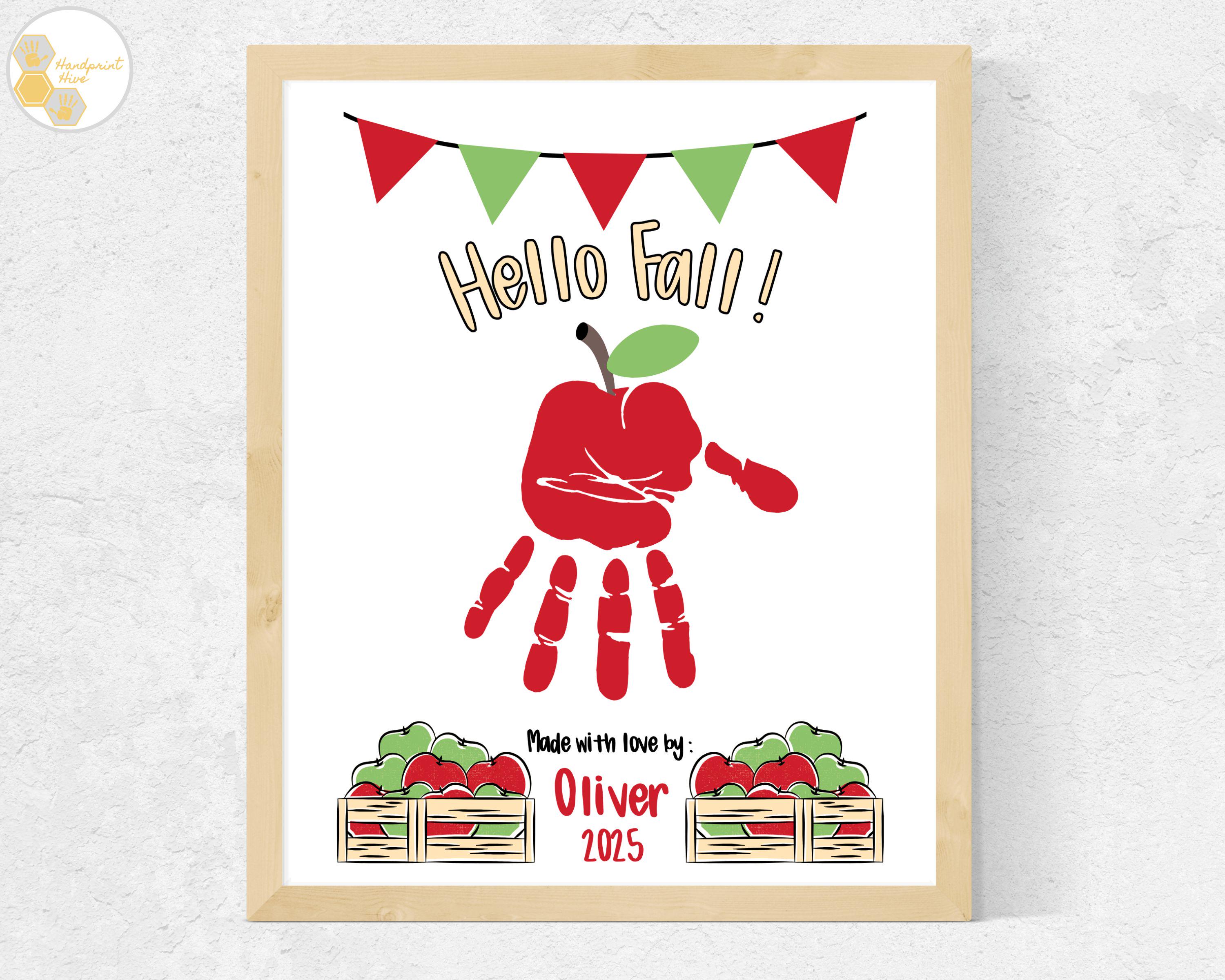 Fall Handprint Art Craft, Fall Apple Handprint Craft for Toddlers Baby ...