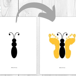 Butterfly Footprint Art | Printable Butterfly Toddler Footprint Craft ...