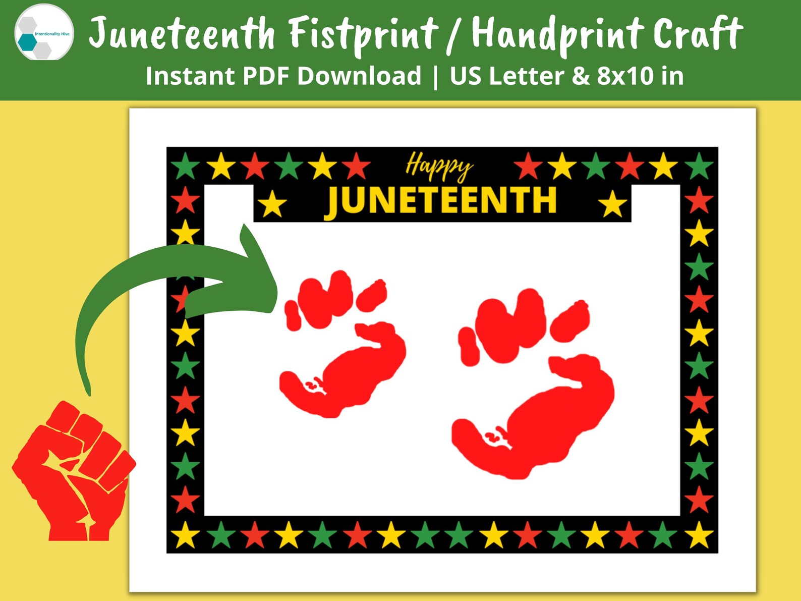 Juneteenth Craft for Kids Printable Handprint Art - Etsy