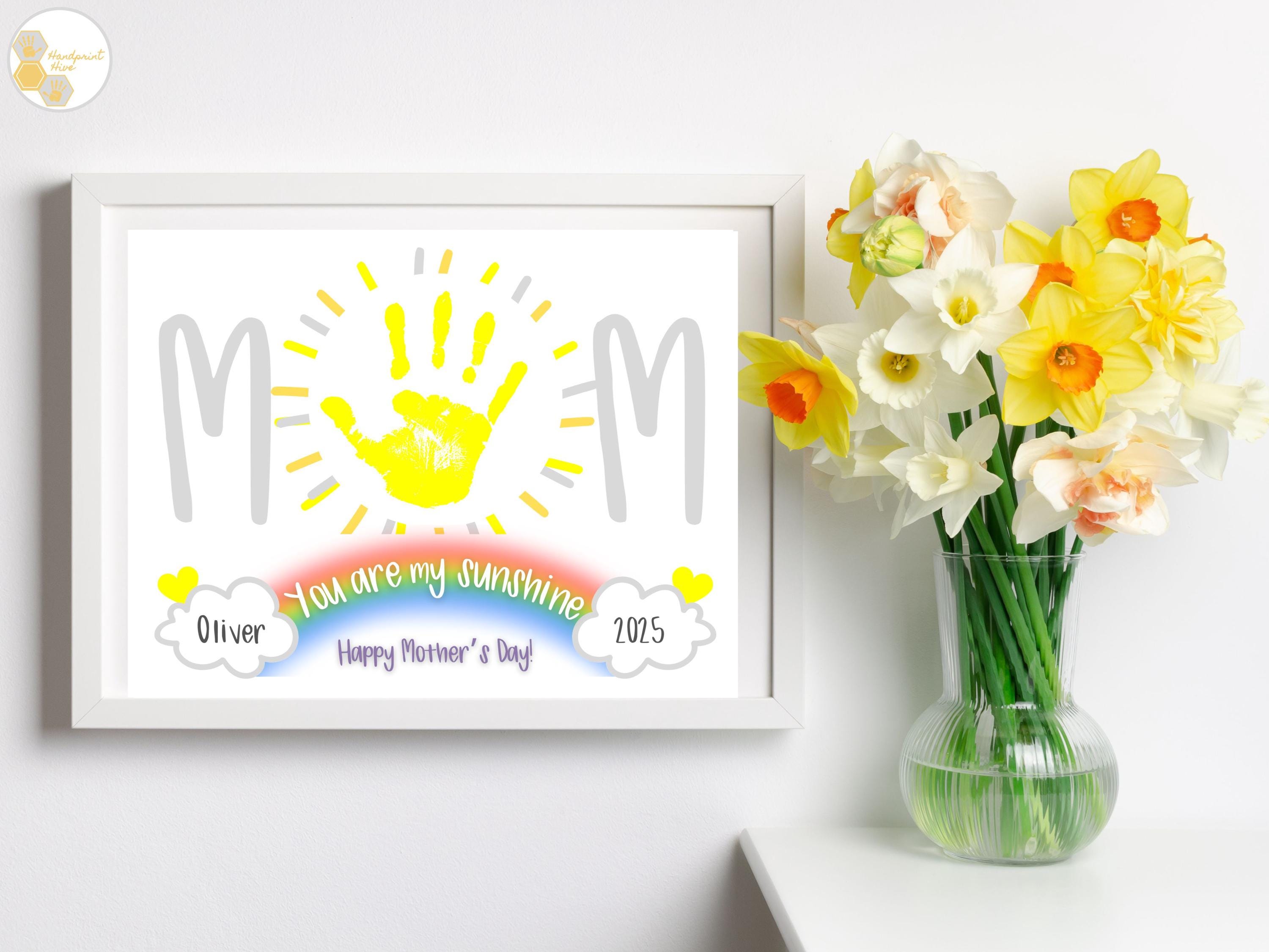 MOM Mother's Day Handprint Art Sunshine Craft, Mom Handprint Gift From ...