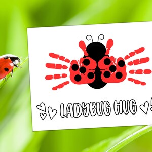 Ladybug Summer Handprint Craft Art, Printable Ladybug Preschool ...