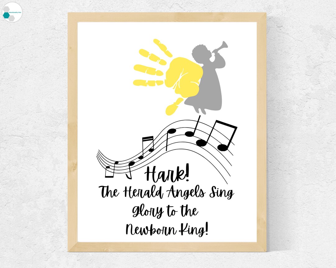 Angel Handprint Craft | Printable Christmas Craft Religious Gift | Hark ...