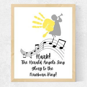 Angel Handprint Craft | Printable Christmas Craft Religious Gift | Hark ...