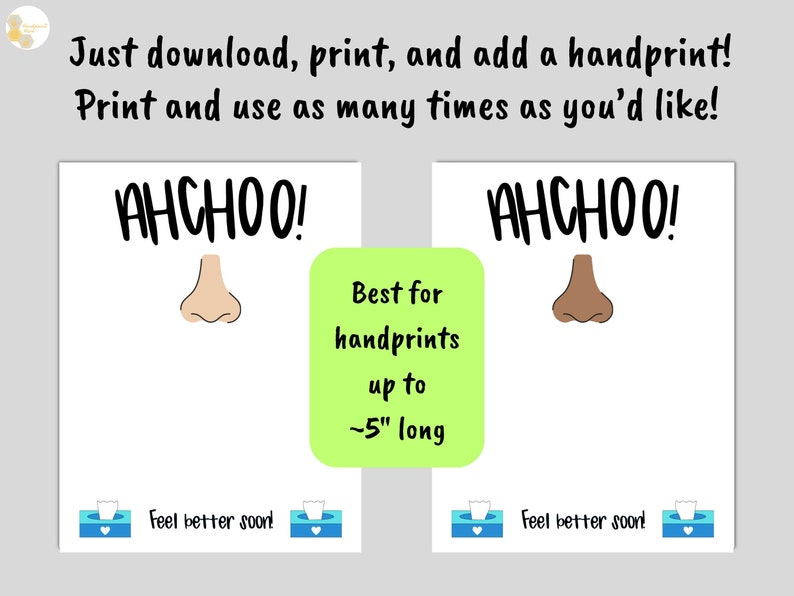 Funny Get Well Soon Handprint Card From Toddler Baby Kids, Feel Better ...