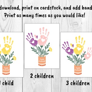 Birthday Handprint Craft, Grandma Birthday Handprint, Mom Birthday ...