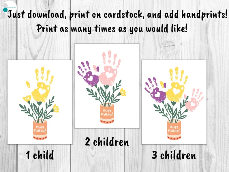Birthday Handprint Craft Grandma Birthday Handprint Mom - Etsy