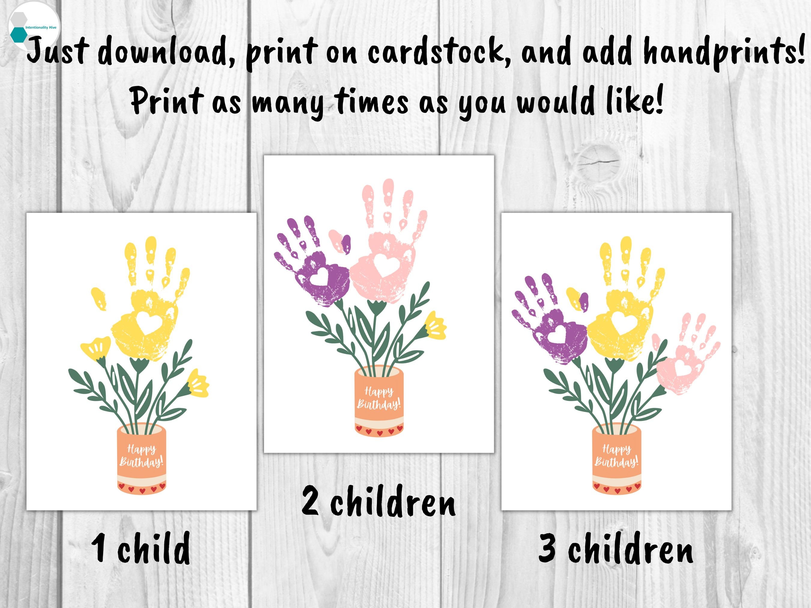 Birthday Handprint Craft Grandma Birthday Handprint Mom - Etsy