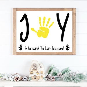Joy Christmas Handprint Art Craft, Christian Handprint Craft Christmas ...
