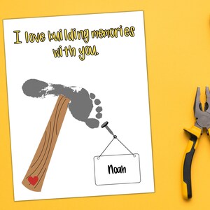 Tool Dad Handprint Footprint Art Craft Bundle, Father's Day Handprint ...