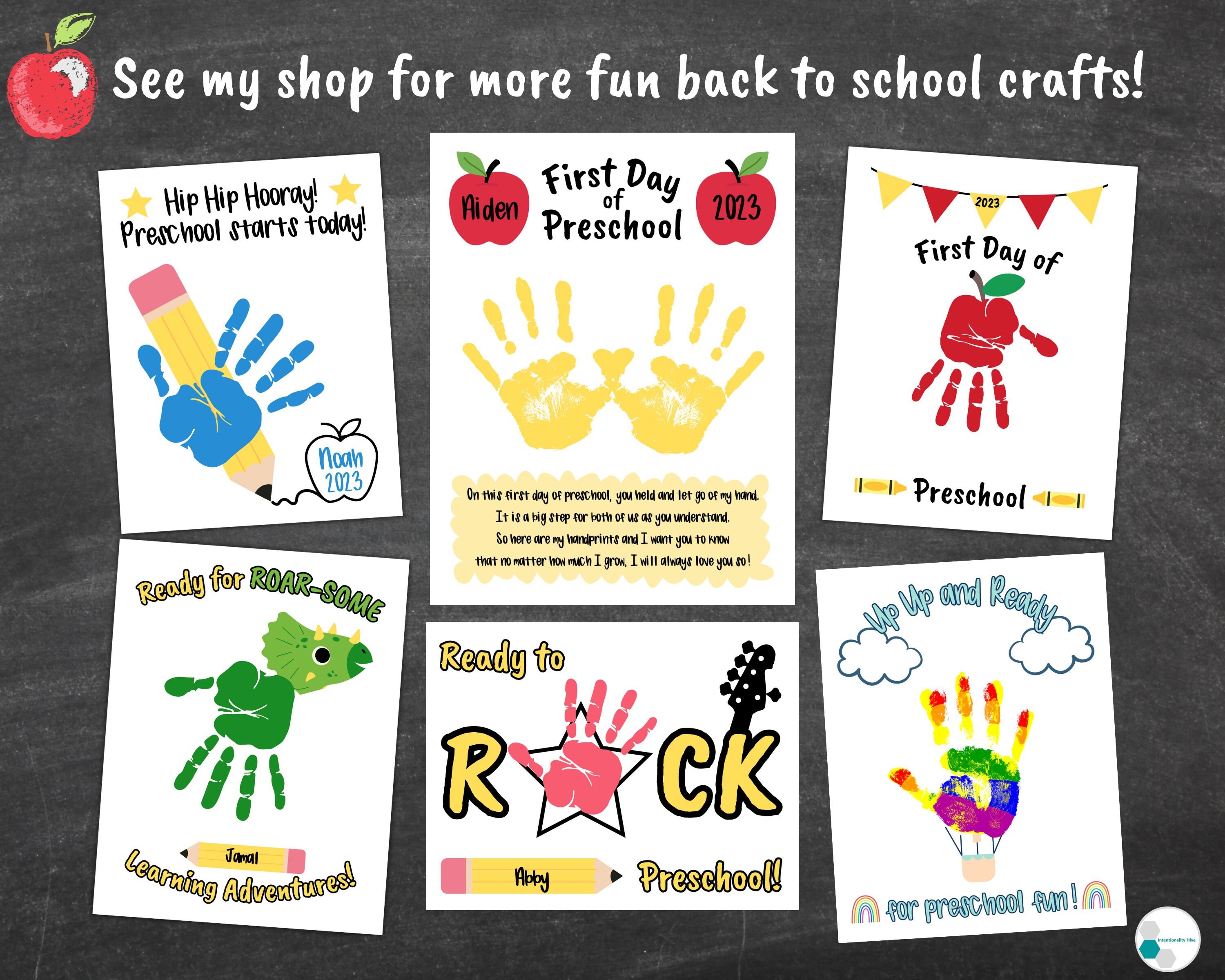 Preschool Handprint Back to School Craft, First Day of Preschool Craft ...