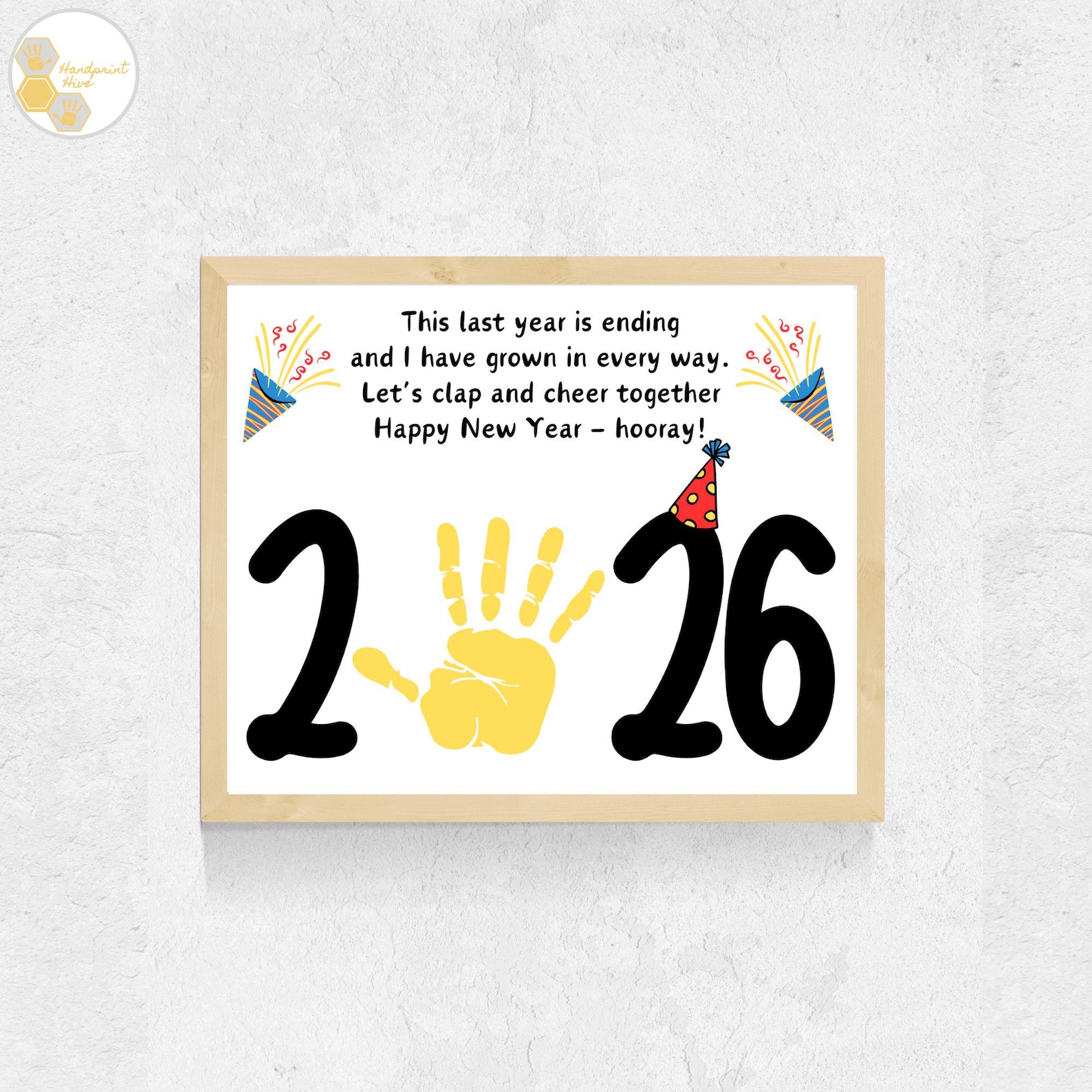 2026 New Years Handprint Art Poem, New Year Handprint Craft 2026 ...