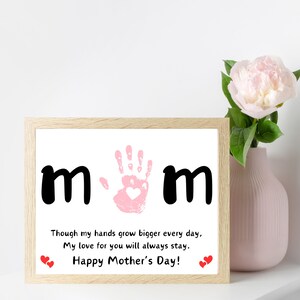 Mom Handprint Gift Mother's Day Craft, Baby Gift for Mom Handprint Poem ...