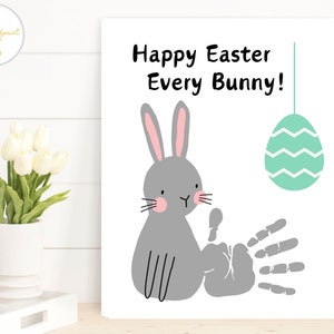 Easter Handprint Footprint Art Bundle, Easter Preschool Crafts, Happy ...