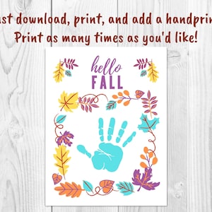 Hello Fall Handprint Craft for Baby / Toddlers / Kids | Printable Fall ...
