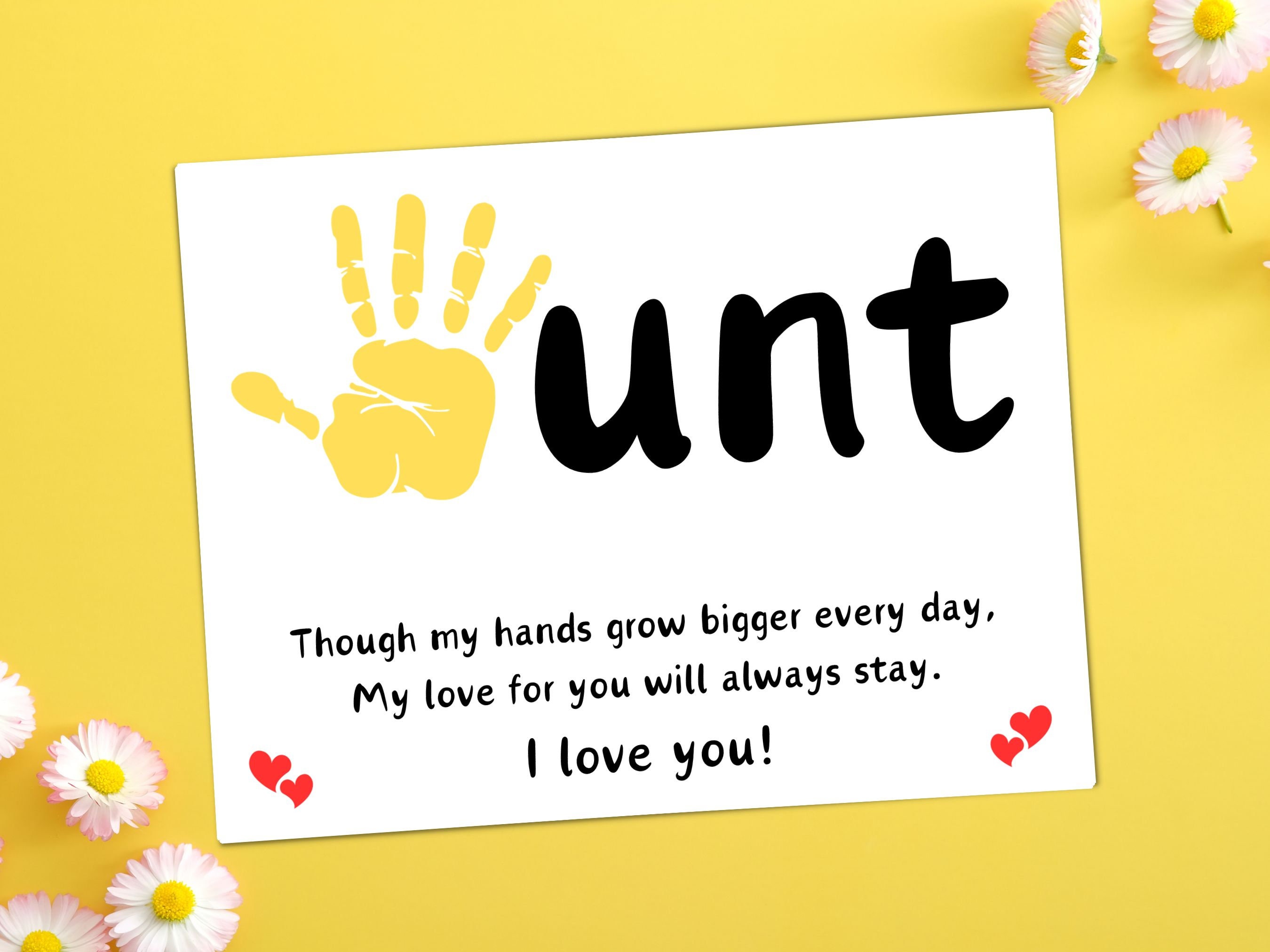 Aunt Handprint Gift, Aunt Gift From Baby Niece Nephew Toddler, Baby ...