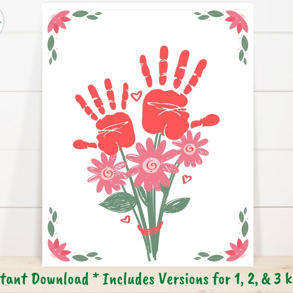 Handprint Flower Art - Etsy