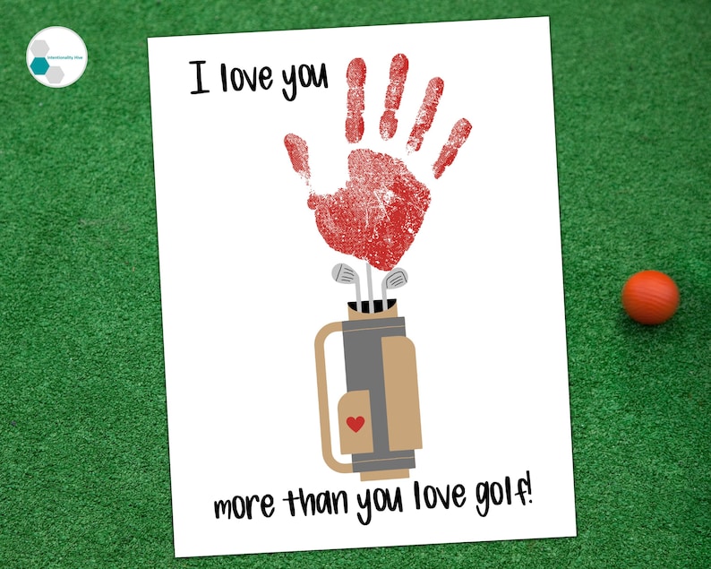 Golf Grandpa Handprint Gift, Father's Day Handprint Golf, Grandpa Golf ...