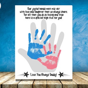 Daddy Handprint Poem High Five, Dad Handprint Craft Daddy Hands Poem ...