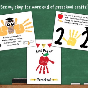 Preschool Graduation Handprint, Last Day of Preschool Gifts, End of ...