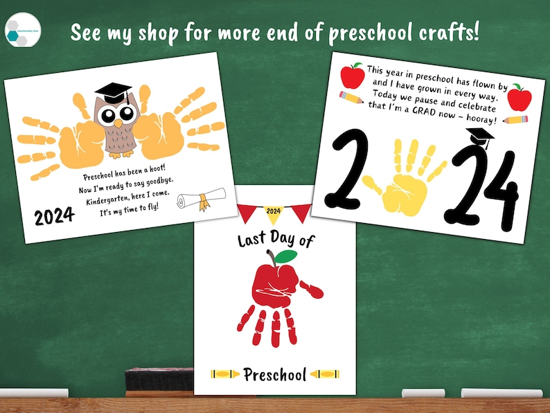 Preschool Graduation Handprint, Last Day of Preschool Gifts, End of ...