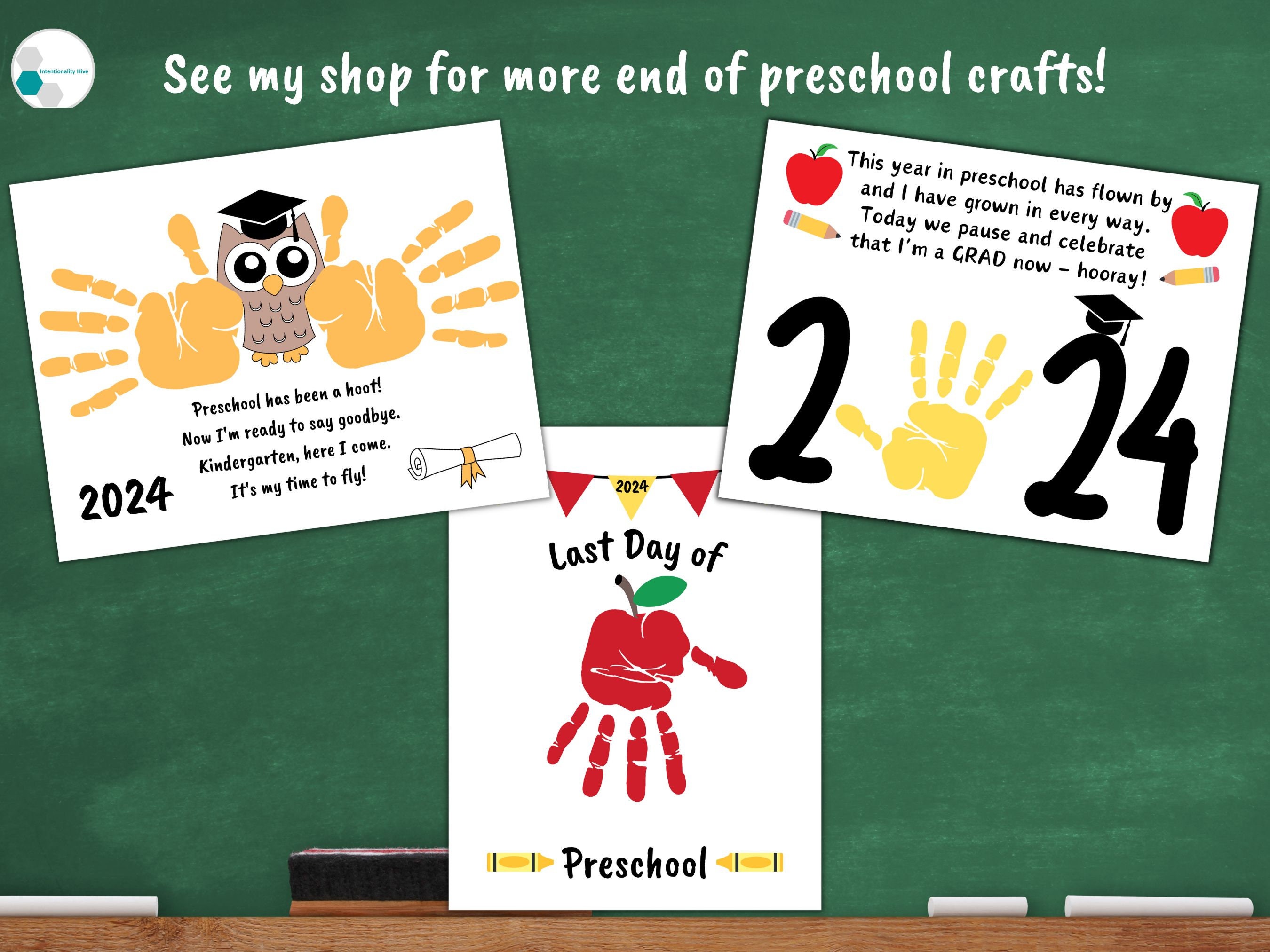 Preschool Graduation Handprint, Last Day of Preschool Gifts, End of ...