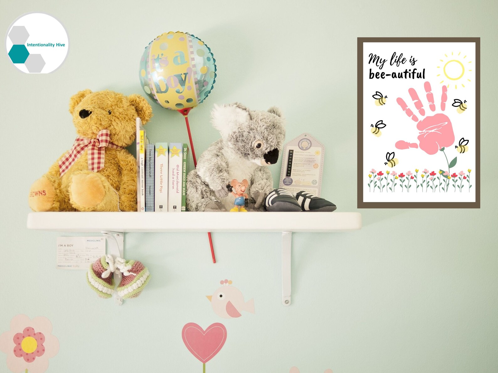 Summer Craft for Toddler / Baby | Flower Handprint and Bee Fingerprint ...