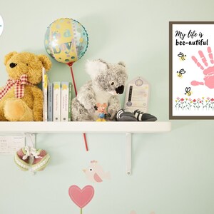 Summer Craft for Toddler / Baby | Flower Handprint and Bee Fingerprint ...