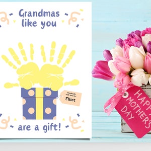 Grandma Handprint Gift Art, Mother's Day Handprint Grandma Craft From ...