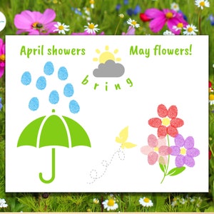 Spring Fingerprint Craft for Toddlers, Kids, Preschoolers, Kindergarten ...