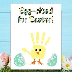 Easter Chick Handprint Art Craft, Easter Handprint Craft Printable ...