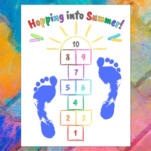 Summer Footprint Craft Printable, Summer Craft for Toddlers Kids ...