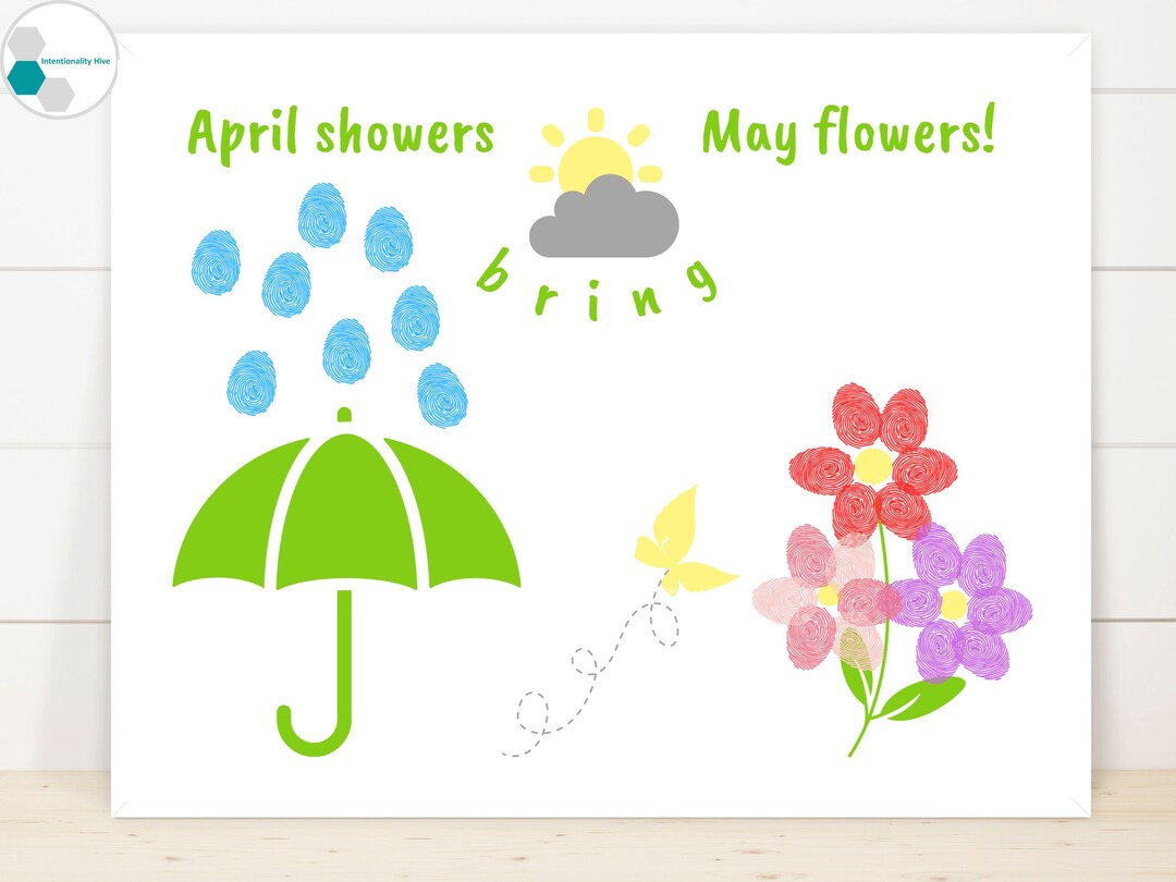 Spring Fingerprint Craft for Toddlers Kids Preschoolers - Etsy