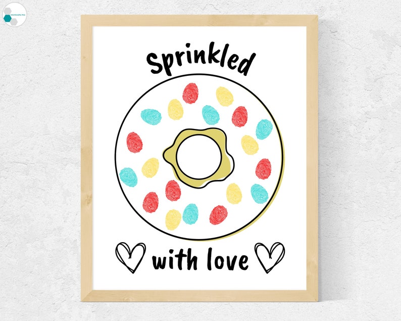 Donut Fingerprint Craft for Kids Printable Donut Craft & - Etsy