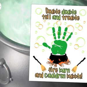 Cauldron Halloween Handprint Art Craft for Toddlers Baby Kids Preschool ...