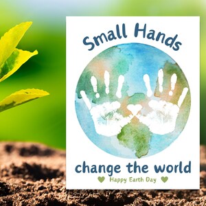 Earth Day Handprint Craft Printable, Earth Day Craft for Preschool Prek ...